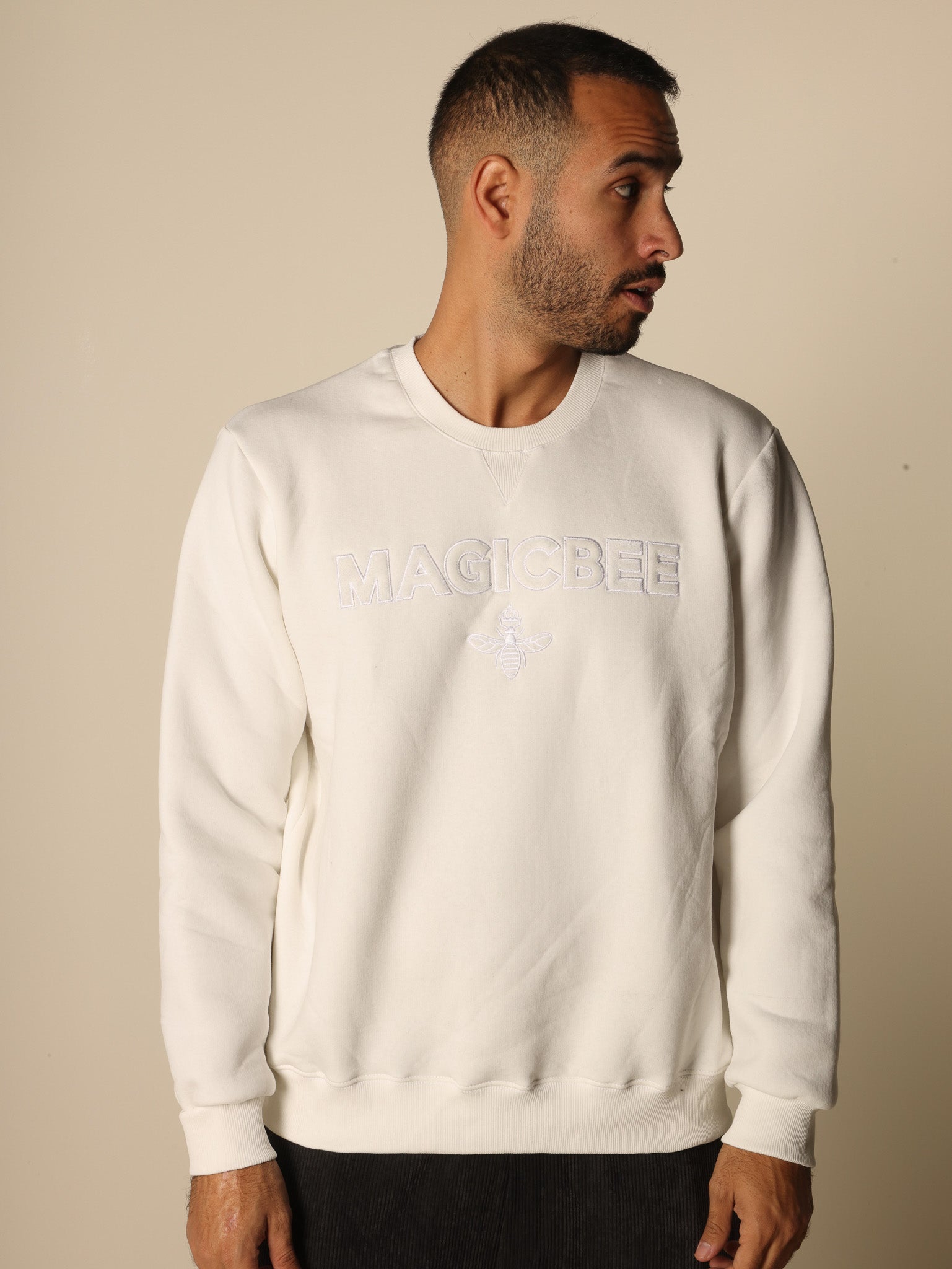 MagicBee White Velvet Logo Sweatshirt- Black (Limited Edition) – Magic ...