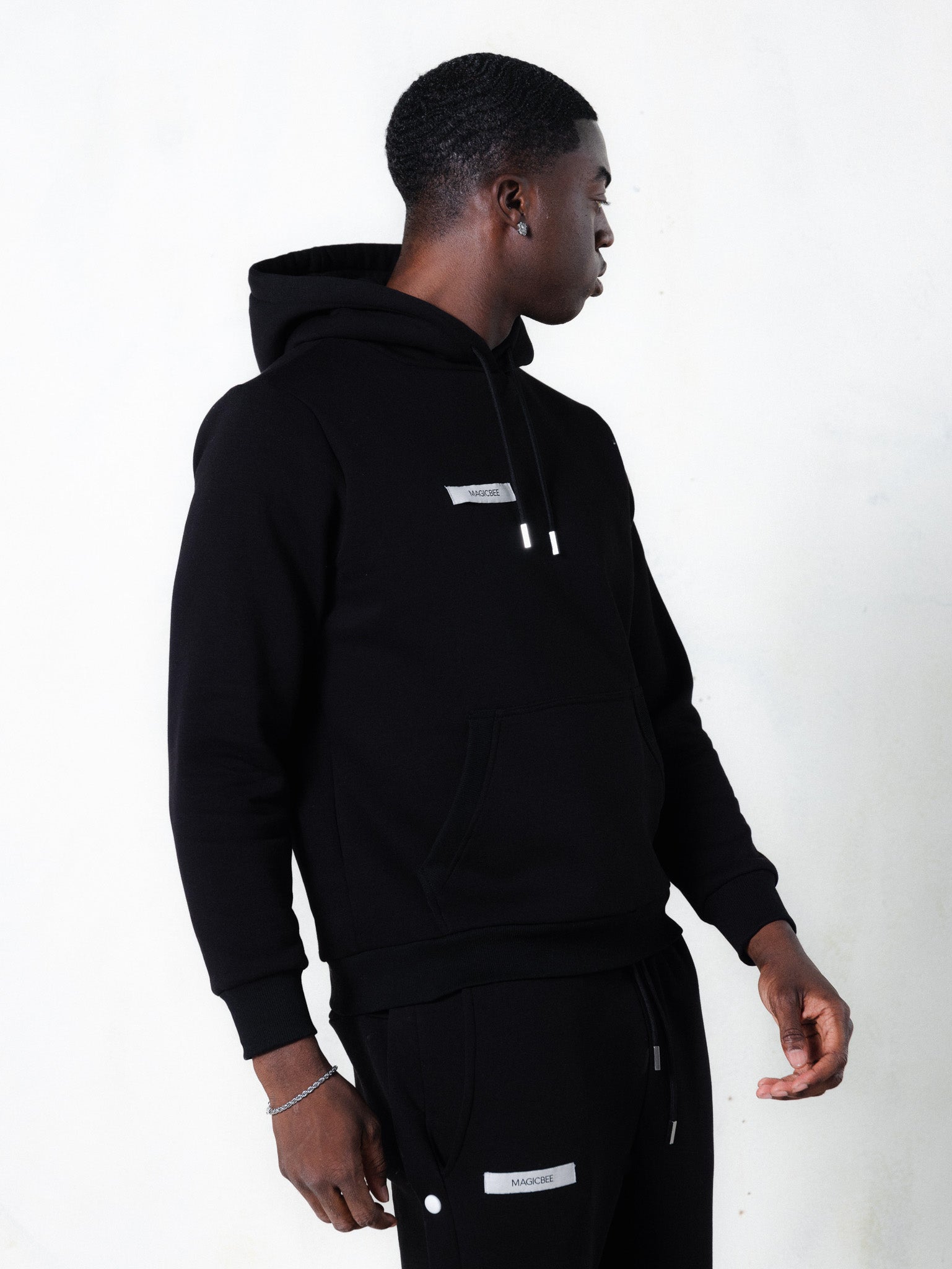 MagicBee Grosgrain Logo Hoodie - Black – Magic Bee Clothing