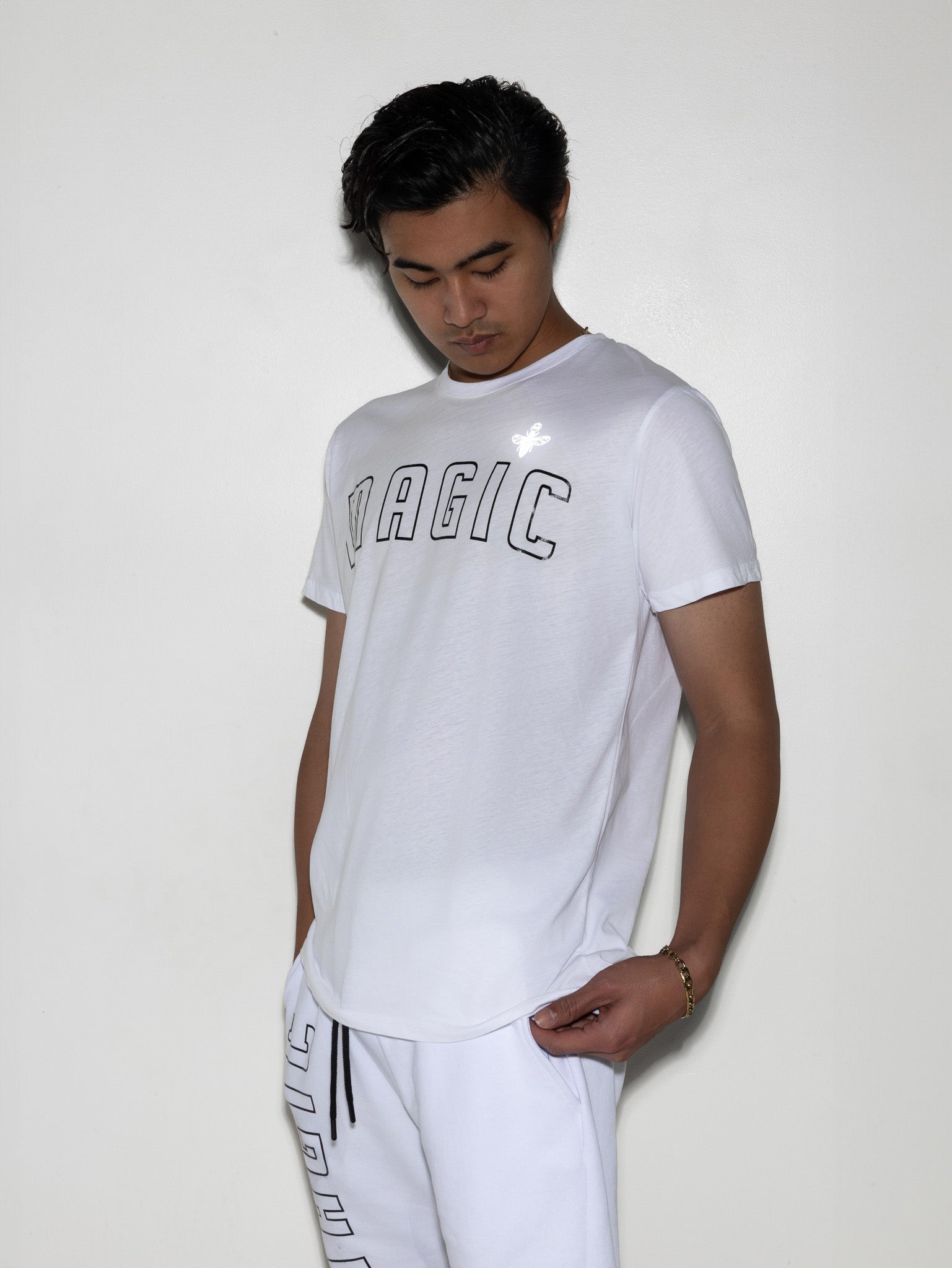 MagicBee Reflective Logo Tee - White (Limited Edition) – Magic Bee Clothing